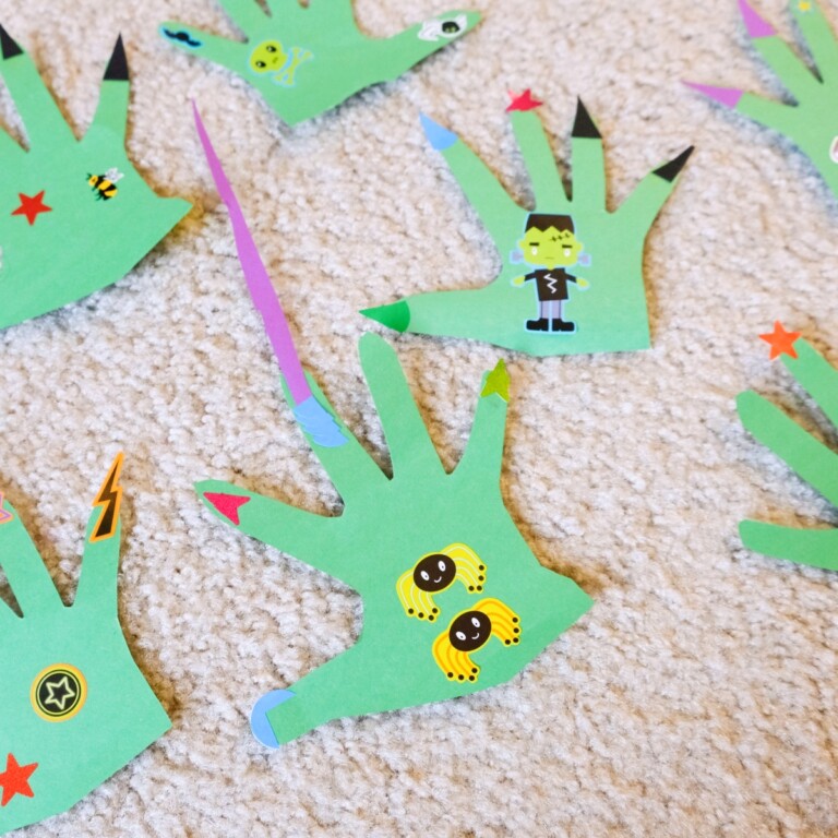 Monster Hands Craft & Math Activity - Happy Tot Shelf