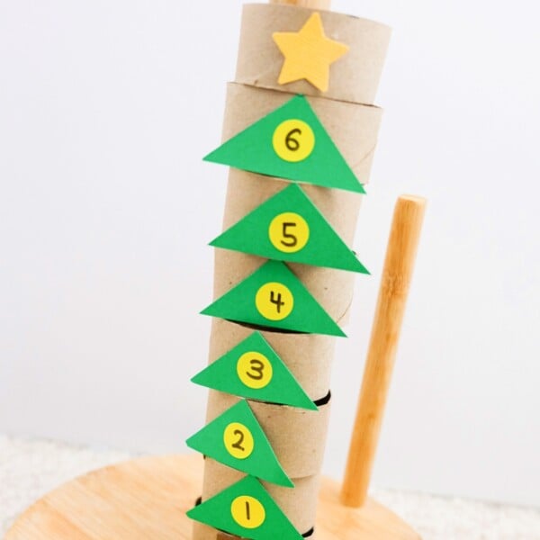 TP Roll Stacking and Counting Christmas Tree - Happy Tot Shelf