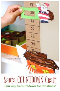 Santa Down the Chimney Christmas Countdown Craft - Happy Tot Shelf