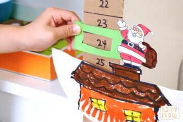 Santa Down the Chimney Christmas Countdown Craft - Happy Tot Shelf
