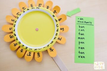 Paper Plate Sunflower Word Family Activity - Happy Tot Shelf
