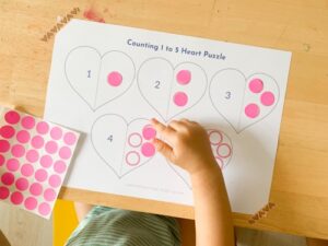 Counting Heart Puzzle - 5 Hands-on Activities for Toddlers to Learn to ...