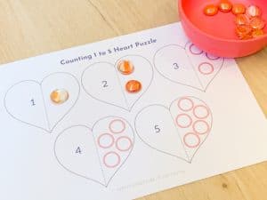 Counting Heart Puzzle - 5 Hands-on Activities for Toddlers to Learn to ...