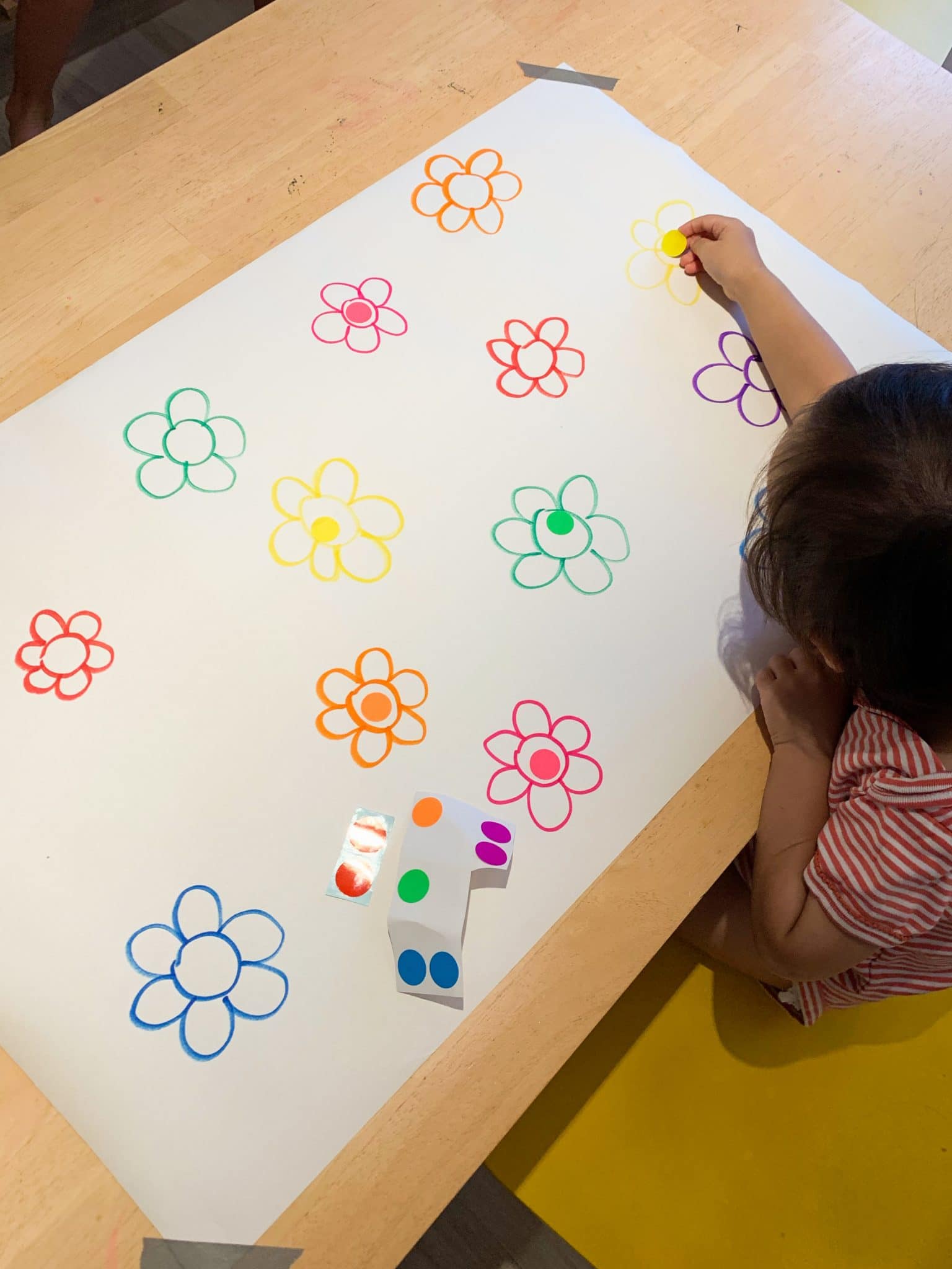 Dot the Flowers Color Matching Activity - Happy Tot Shelf