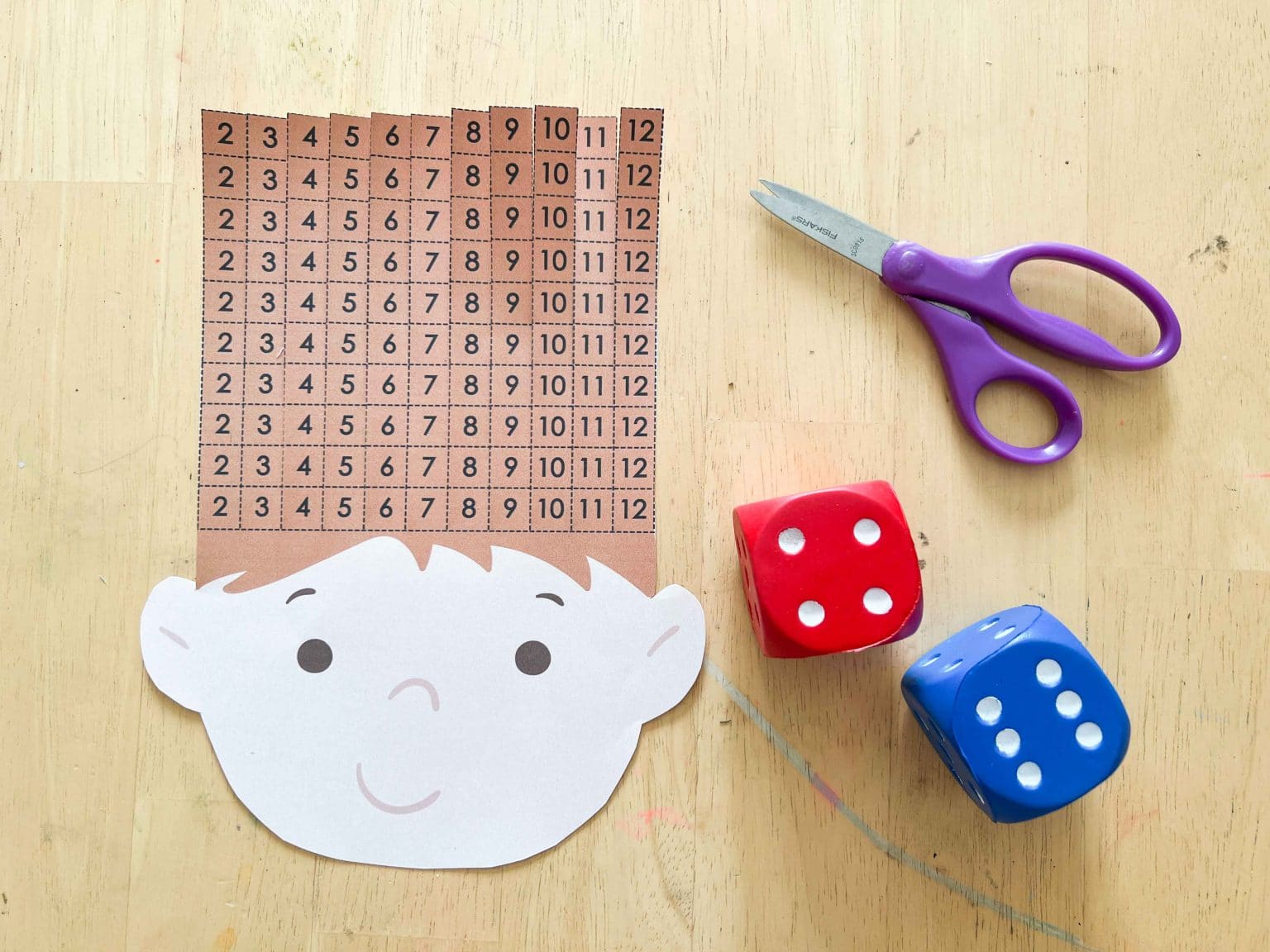 Haircut Number Game - A fun counting and cutting activity for preschoolers