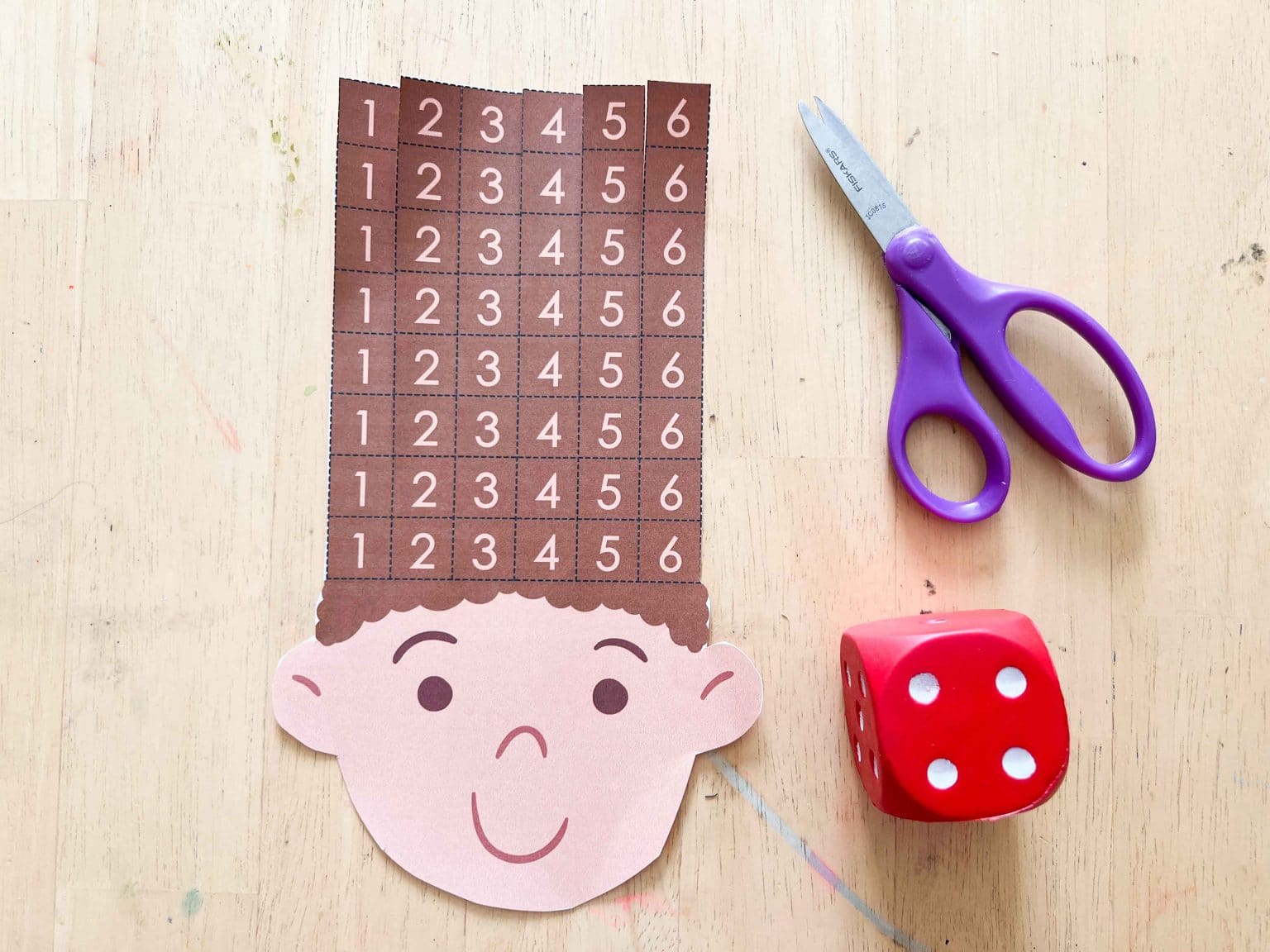 Haircut Number Game - A fun counting and cutting activity for preschoolers