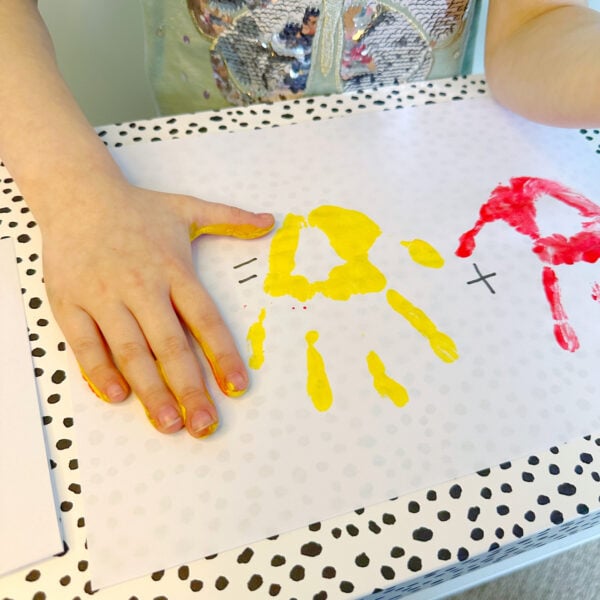Delightful Handprint Colour Mixing Activity for Children - Happy Tot Shelf
