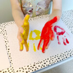 Delightful Handprint Colour Mixing Activity for Children - Happy Tot Shelf