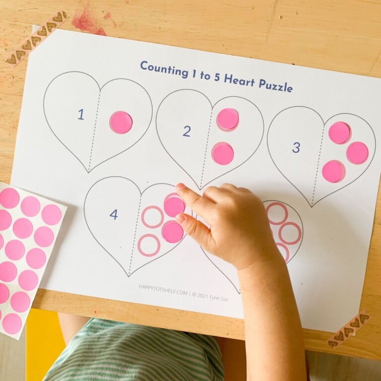 Counting Heart Puzzle - 5 Hands-on Activities for Toddlers to Learn to ...