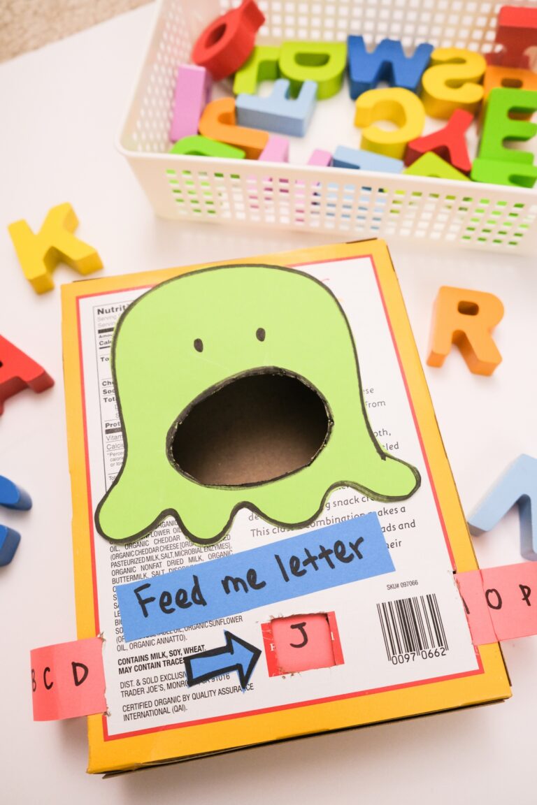 Feed the Monster Preschool Letter Matching Activity - Happy Tot Shelf