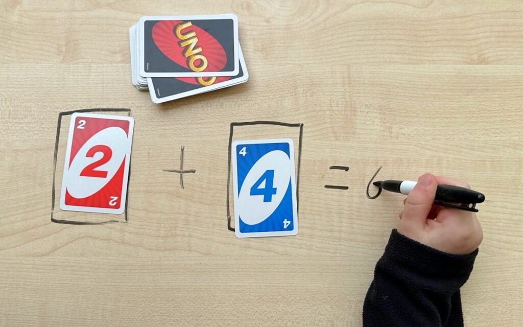 Fun Learning Math Activities with Uno Cards - Happy Tot Shelf